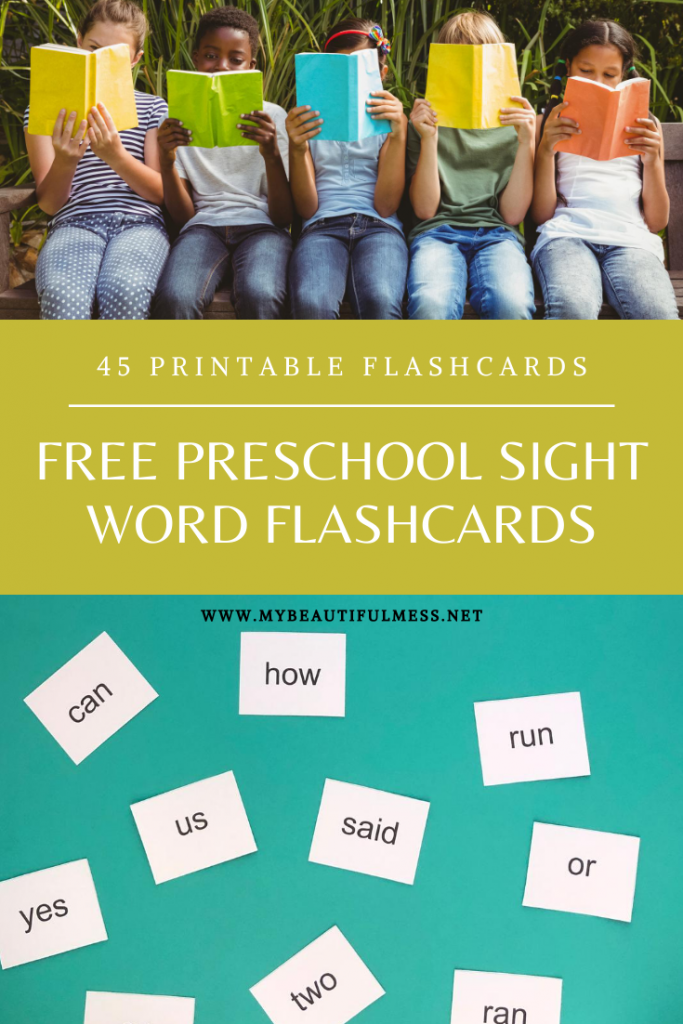 Free Preschool Sight Word Flashcards - My Beautiful Mess